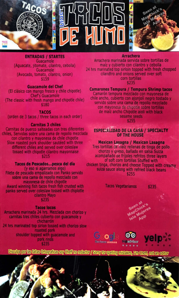 Los Tacos de Humo - Mapchick's Isla Mujeres